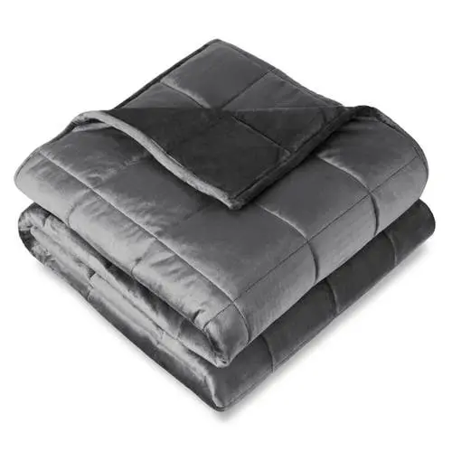 BARE HOME Minky Fleece Weighted Blanket - Grey