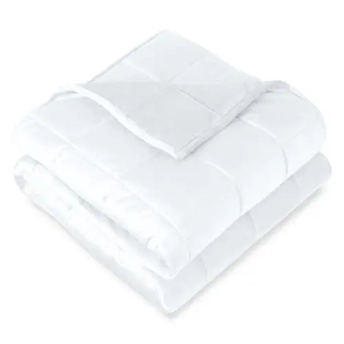 BARE HOME Minky Fleece Weighted Blanket - White