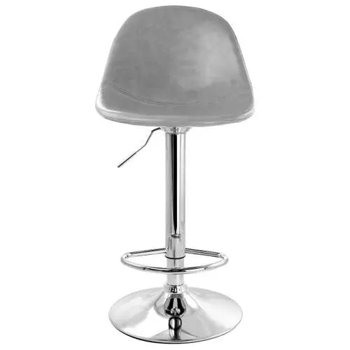 ELAMA 2 Piece Adjustable Distressed Faux Leather Bucket Bar Stools