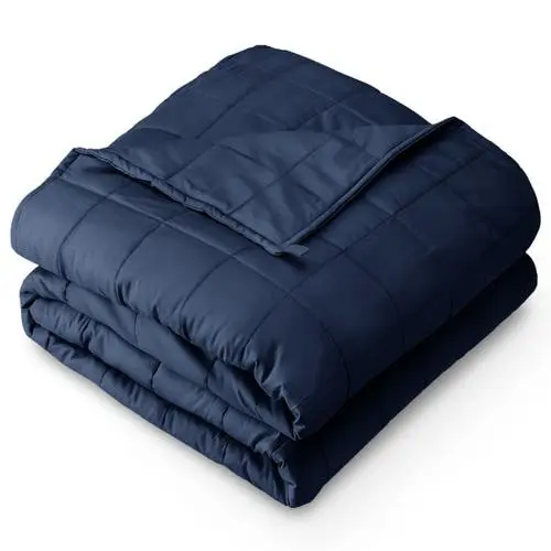 BARE HOME Cotton Weighted Blanket - Dark Blue