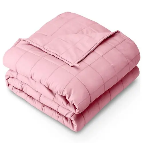 BARE HOME Cotton Weighted Blanket - Light Pink