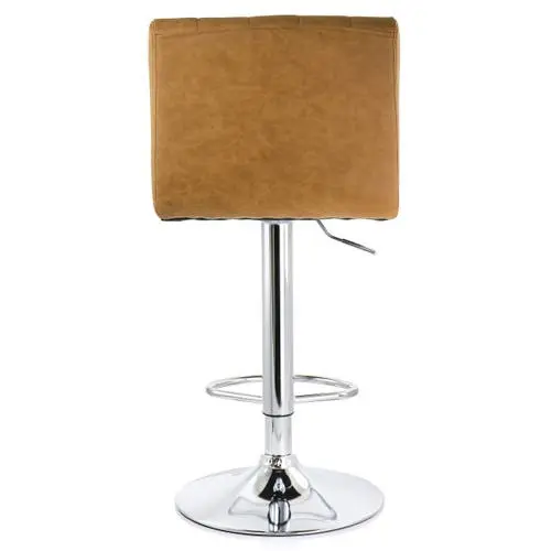 ELAMA 2 Piece Tufted Faux Leather Adjustable Bar Stool