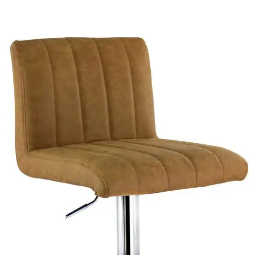 ELAMA 2 Piece Tufted Faux Leather Adjustable Bar Stool