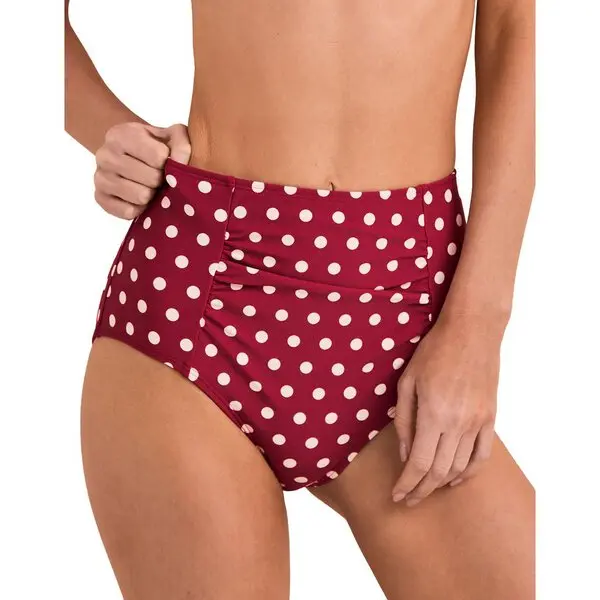 ADORE ME Shelbie High-waisted Bikini Bottom - Dot Red