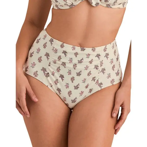 ADORE ME Shelbie High-waisted Bikini Bottom - Floral Beige