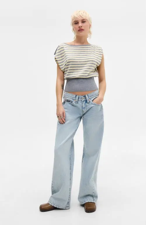 BDG URBAN OUTFITTERS Bailey Stripe Boat Neck Crop Top