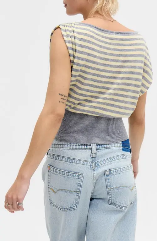 BDG URBAN OUTFITTERS Bailey Stripe Boat Neck Crop Top