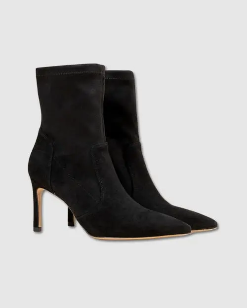 MI/MAI Ophelia High-heel Pointed Toe Ankle Boots - Black