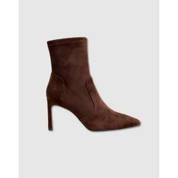 MI/MAI Ophelia High Heel Point Toe Ankle Boot - Chocolate