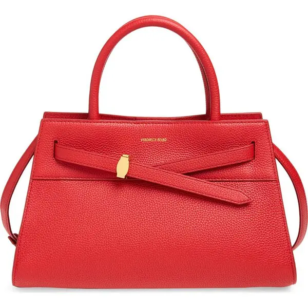 Veronica Beard Dash Leather Top Handle Bag - Red