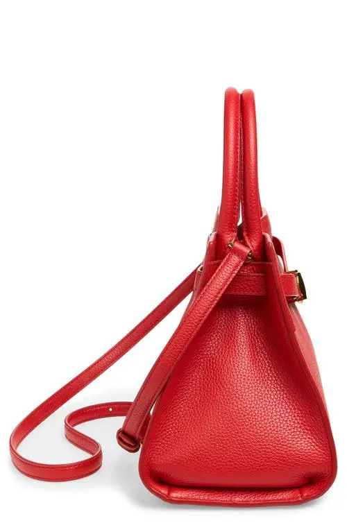 Veronica Beard Dash Leather Top Handle Bag - Red