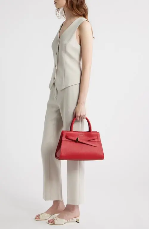 Veronica Beard Dash Leather Top Handle Bag - Red