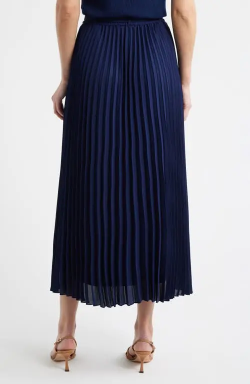 Anne Klein Belted Pleated Midi Skirt