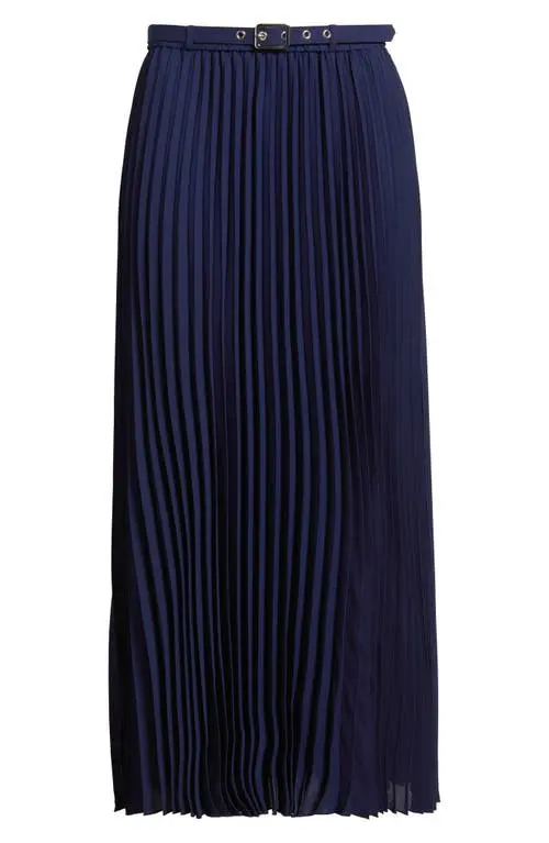 Anne Klein Belted Pleated Midi Skirt