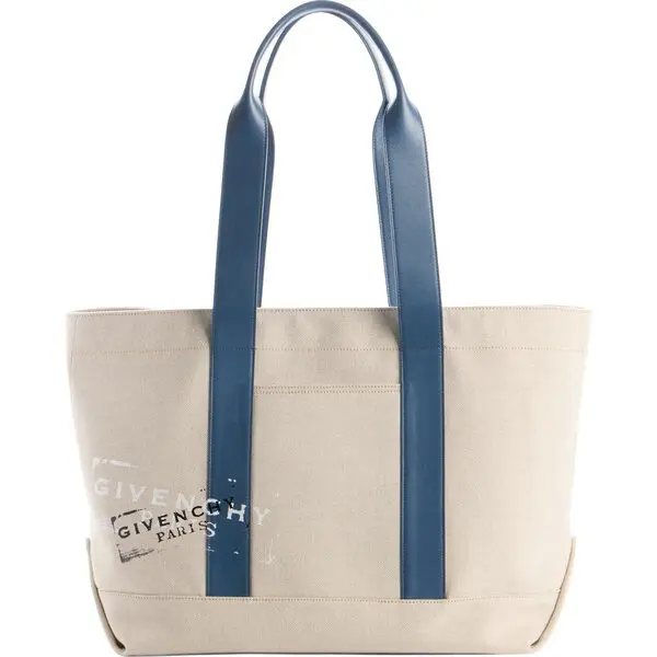 Givenchy Large Canvas And Leather Tote - Beige/blue