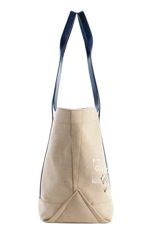 Givenchy Large Canvas And Leather Tote - Beige/blue