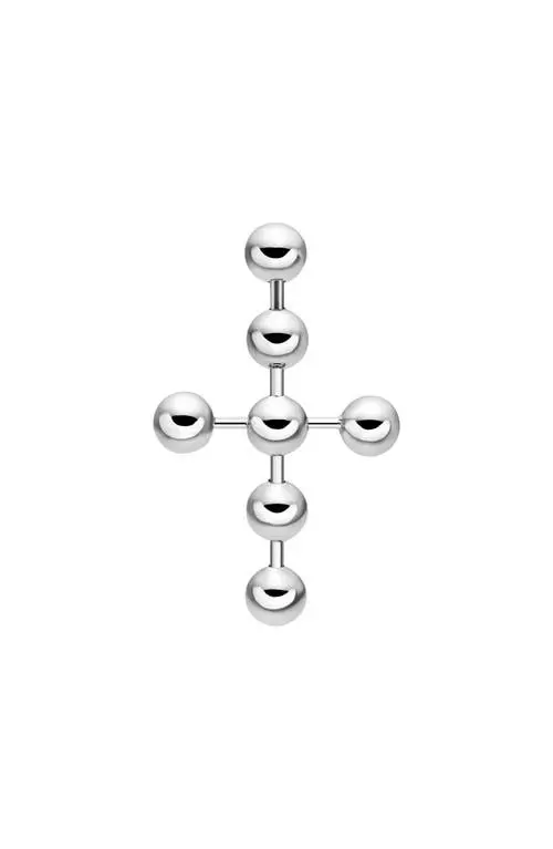 DIESEL® Ball Chain Single Cross Drop Earring - Silver