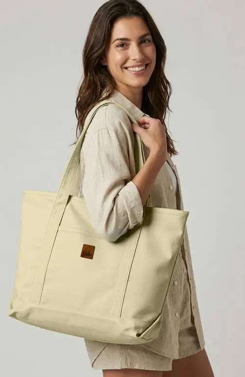 DALIX 23 Canvas Tote Bag - Beige
