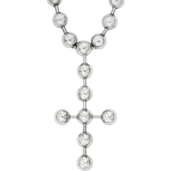 DIESEL® Ball Chain Cross Pendant Necklace - Silver