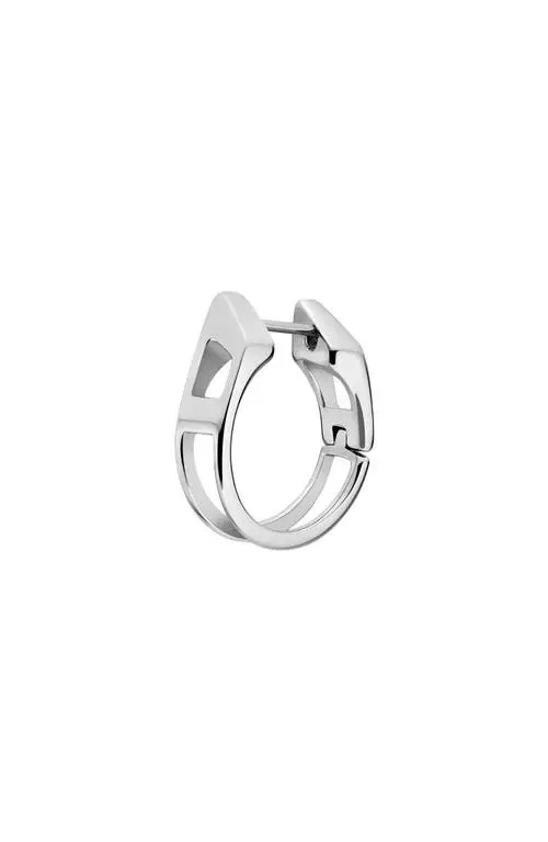 DIESEL® D Logo Single Hoop Earring - Silver
