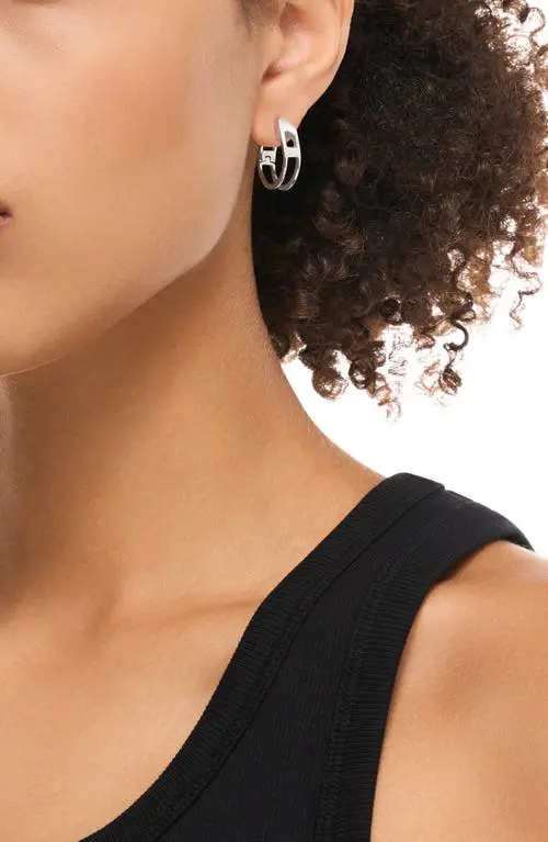 DIESEL® D Logo Single Hoop Earring - Silver
