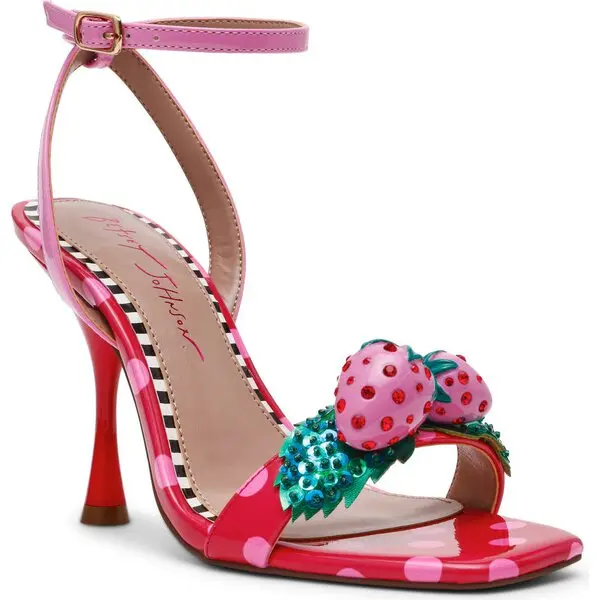 Betsey Johnson Addison Ankle Strap Sandal - Pink/red Multi