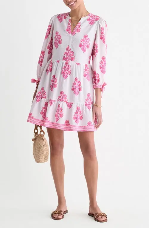 Vineyard Vines Floral Tie Sleeve Minidress - Floral White Cap