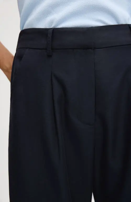 Sam Edelman Relaxed Wide Leg Twill Pants - Navy