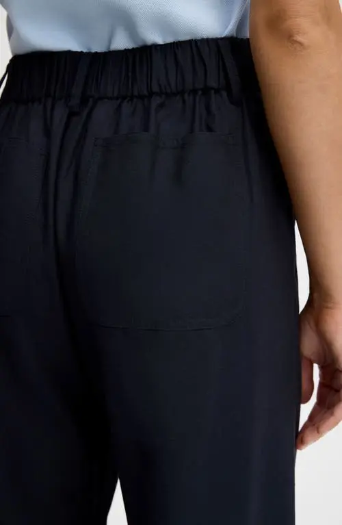 Sam Edelman Relaxed Wide Leg Twill Pants - Navy