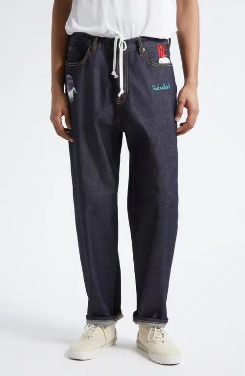 Undercover Embroidered Graphic Straight Leg Jeans - Indigo