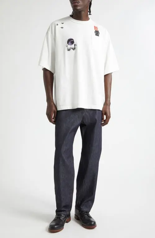 Undercover Embroidered Graphic Straight Leg Jeans - Indigo