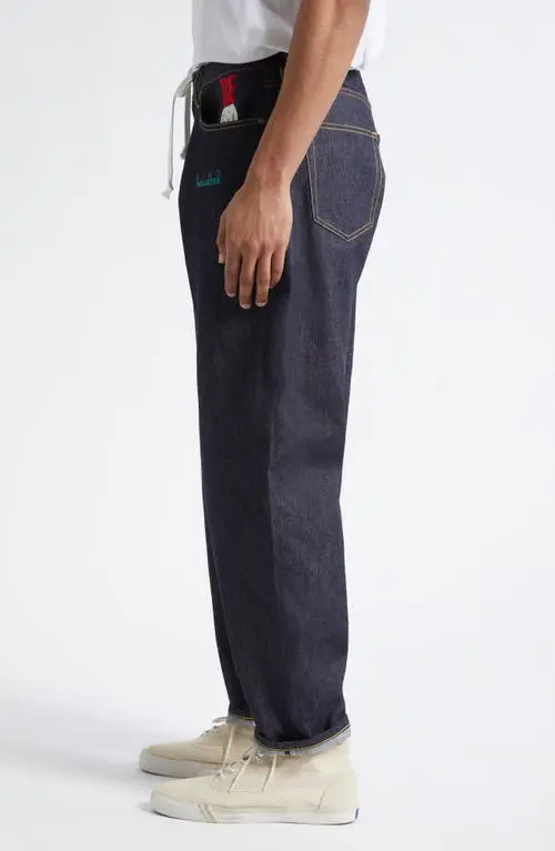 Undercover Embroidered Graphic Straight Leg Jeans - Indigo
