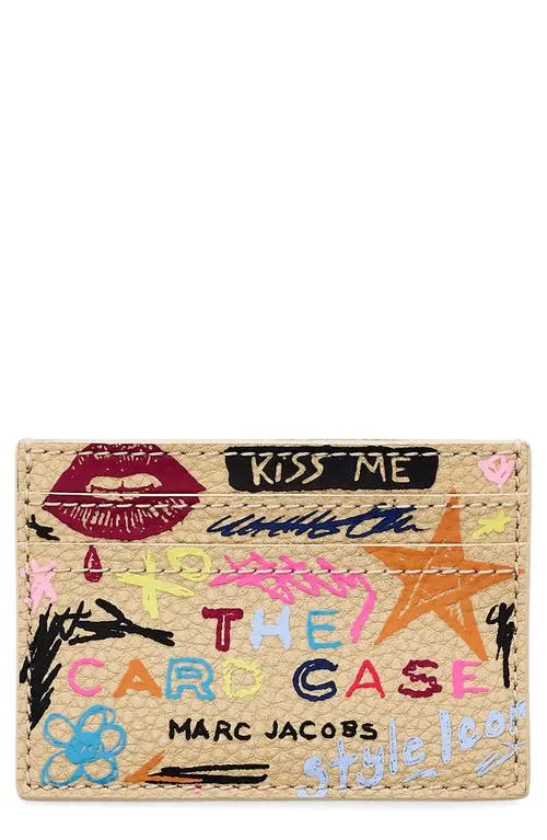Marc Jacobs The Punk Scribble Card Case - Beige Multi