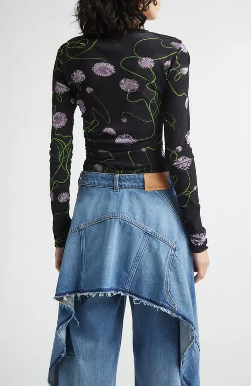 Stella McCartney Twisted Floral Mesh Top