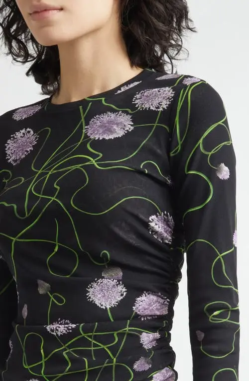 Stella McCartney Twisted Floral Mesh Top
