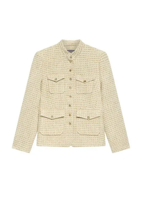 Mint Velvet Boucle Jacket With Pockets - Neutral