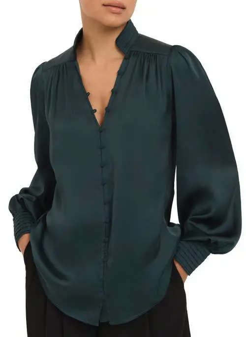 Mint Velvet Satin Long-sleeve Blouse