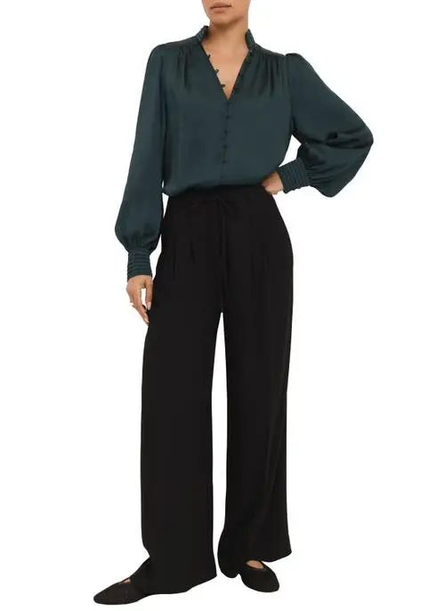 Mint Velvet Satin Long-sleeve Blouse