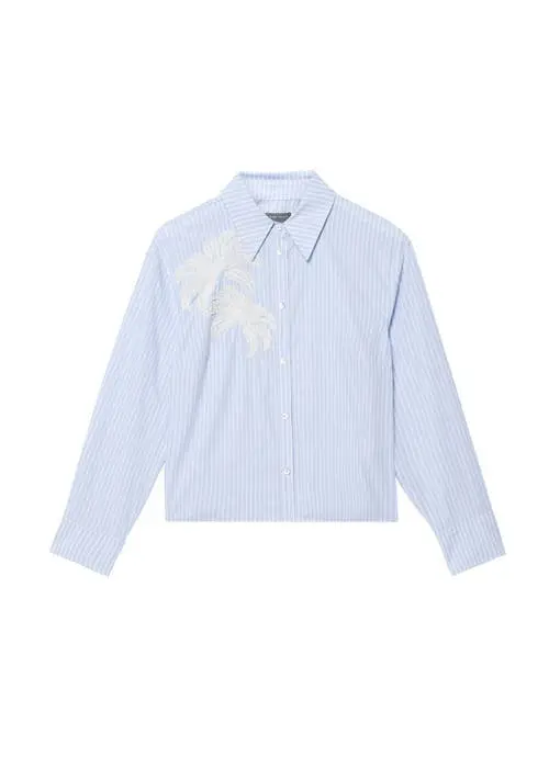 Mint Velvet Stripe Embroidered Shirt