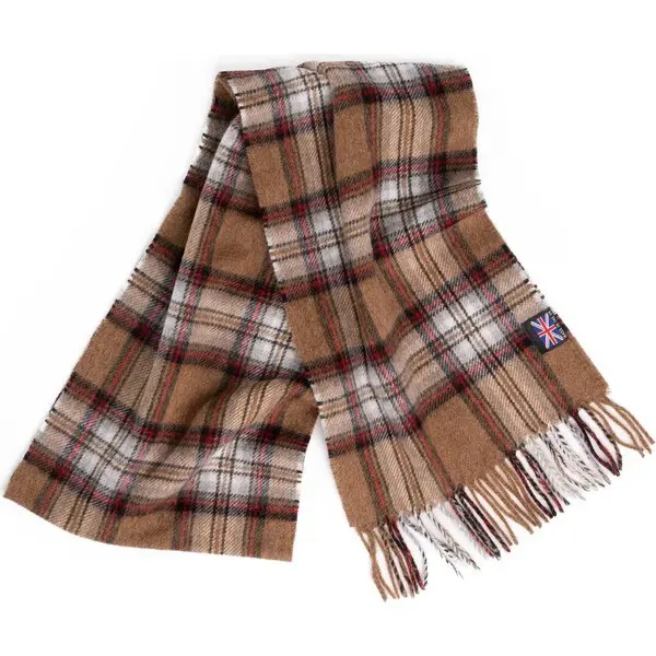 PRINCE OF SCOTS Merino Lambswool Tartan Scarf - Camel