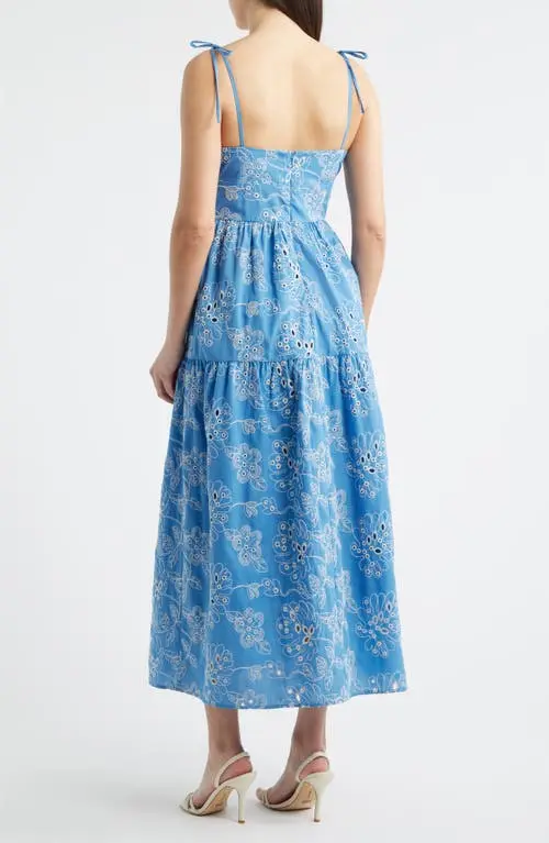 Julia Jordan Cotton Blend Eyelet Midi Sundress