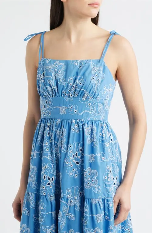 Julia Jordan Cotton Blend Eyelet Midi Sundress