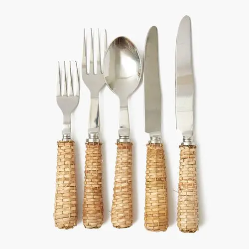 MRS. ALICE Rattan Cutlery - Neutral