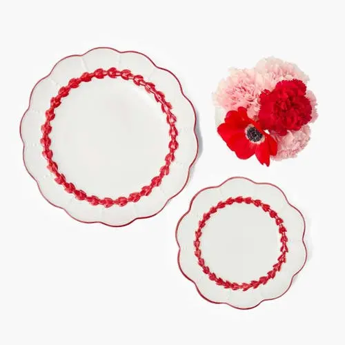 MRS. ALICE Laurel Starter Plate - Red