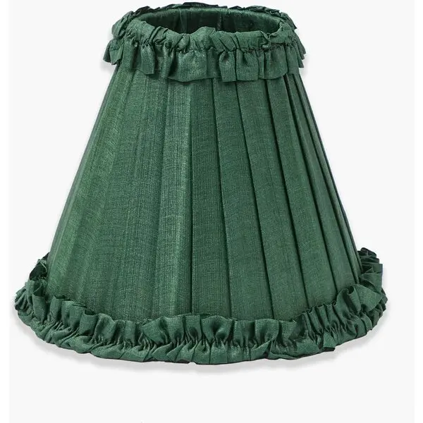 MRS. ALICE Frilled Silk Lampshade - Green