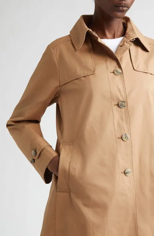 Herno A-line Cotton Gabardine Trench Coat - 2720 Taupe