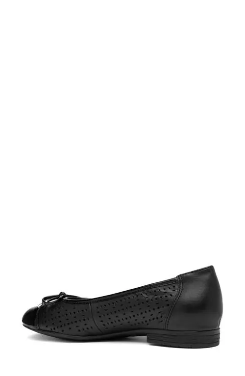 ARA Sangria Cap-toe Ballet Flat - Black