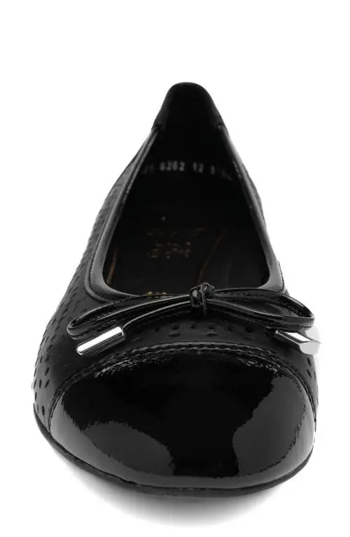 ARA Sangria Cap-toe Ballet Flat - Black