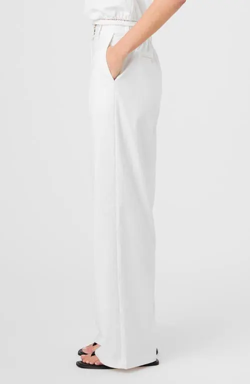 French Connection Wide Leg Twill Trousers - Summer White