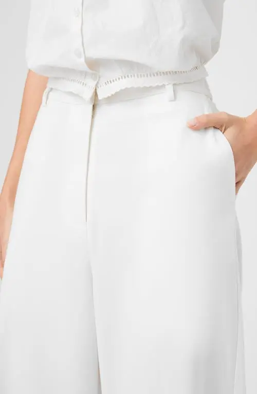 French Connection Wide Leg Twill Trousers - Summer White